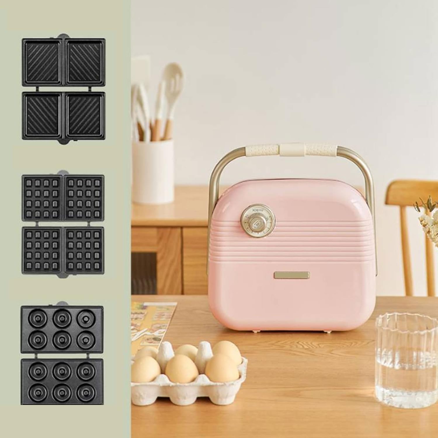 Amazon.com: Waffle Maker Mini, Sandwich with Removable Plates, Small ...