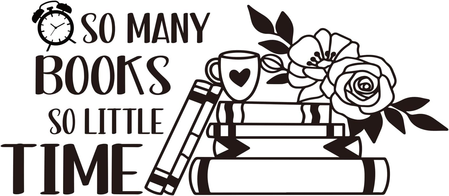 Amazon.com: So Many Books So Little Time Vinyl Wall Decal Reading ...