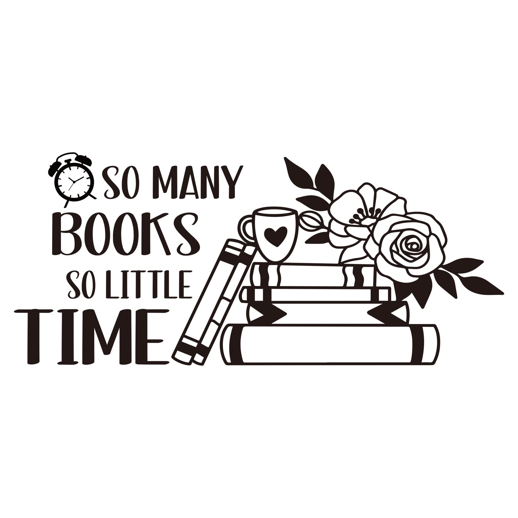 Amazon.com: So Many Books So Little Time Vinyl Wall Decal Reading ...