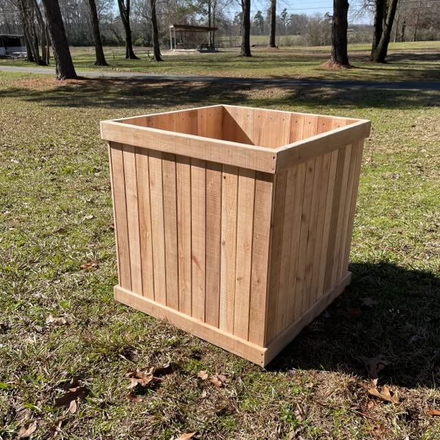 Amazon.com: Cedar Square Planter Box with multiple size options, Large ...