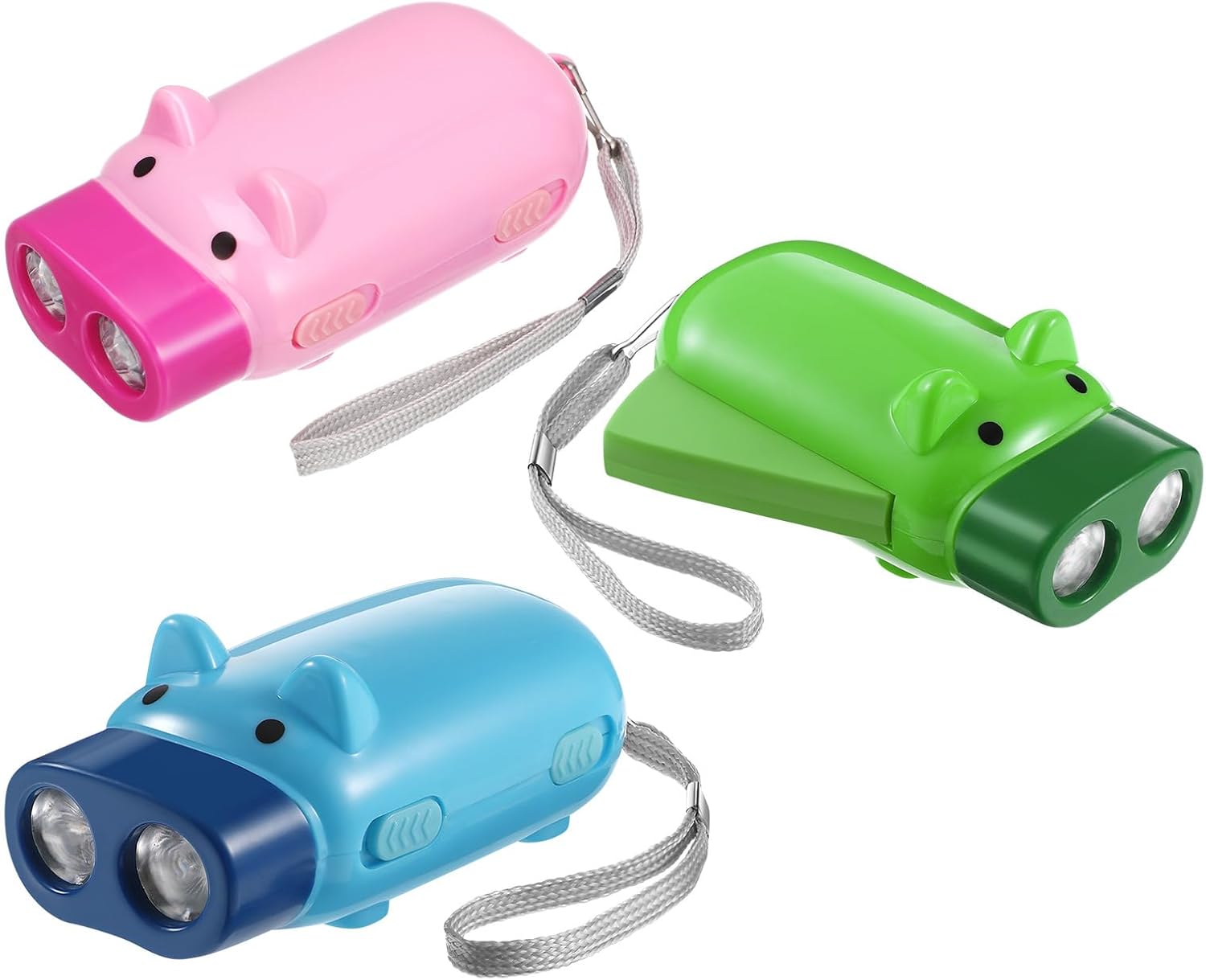 Amazon.com: BESPORTBLE 3pcs Cartoon Pig Flashlight Hand Press Portable ...