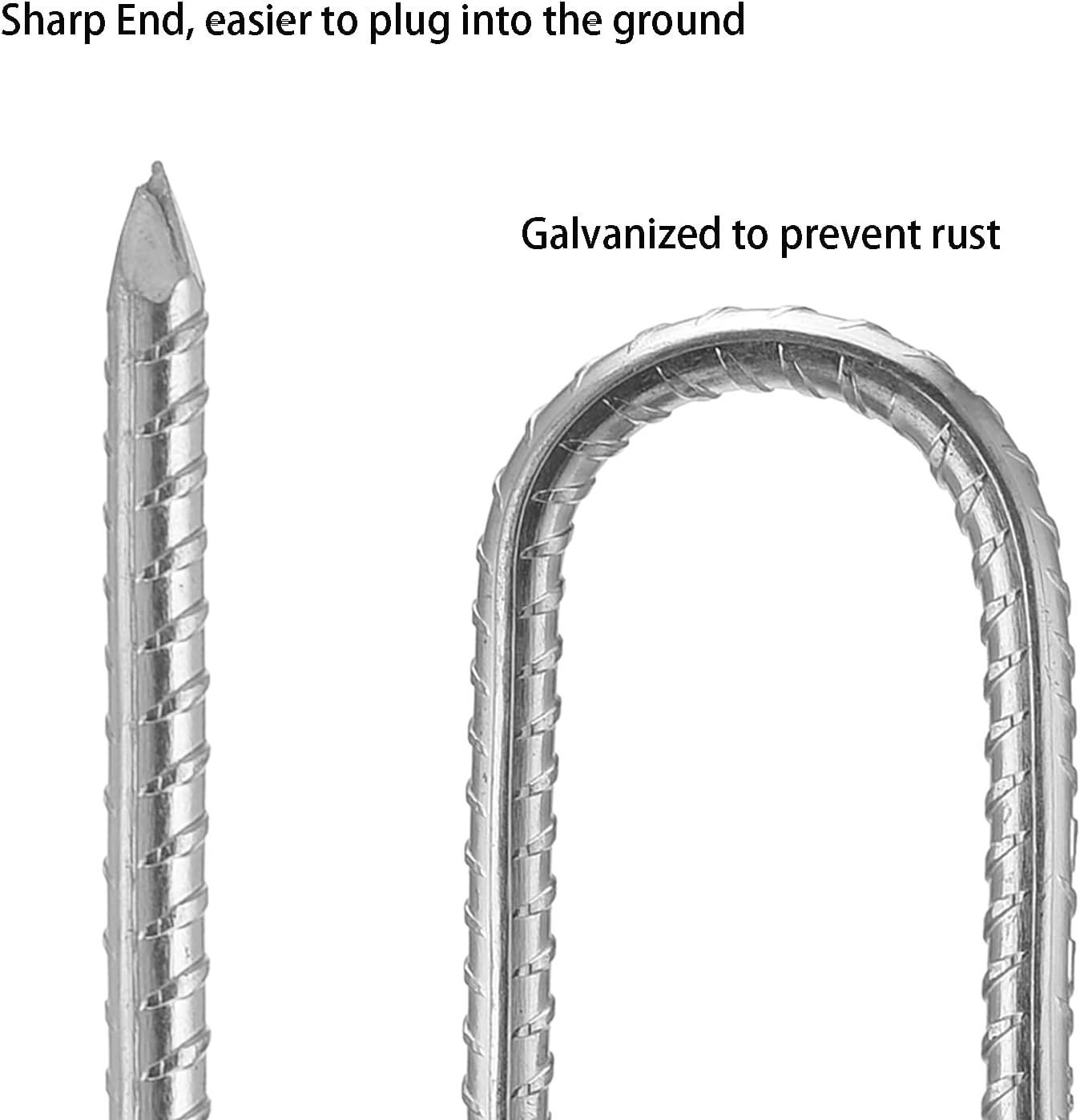 6 Pack Tent Pegs Metal Heavy Duty 12 Inch Galvanised Ground Rebar ...