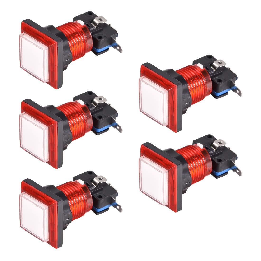 uxcell Game Push Button 34x34 Square 12V LED Illuminated Push Button ...