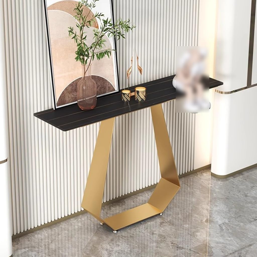Amazon.com: Narrow Entryway Table with Metal Base, Rock Slab Entry ...