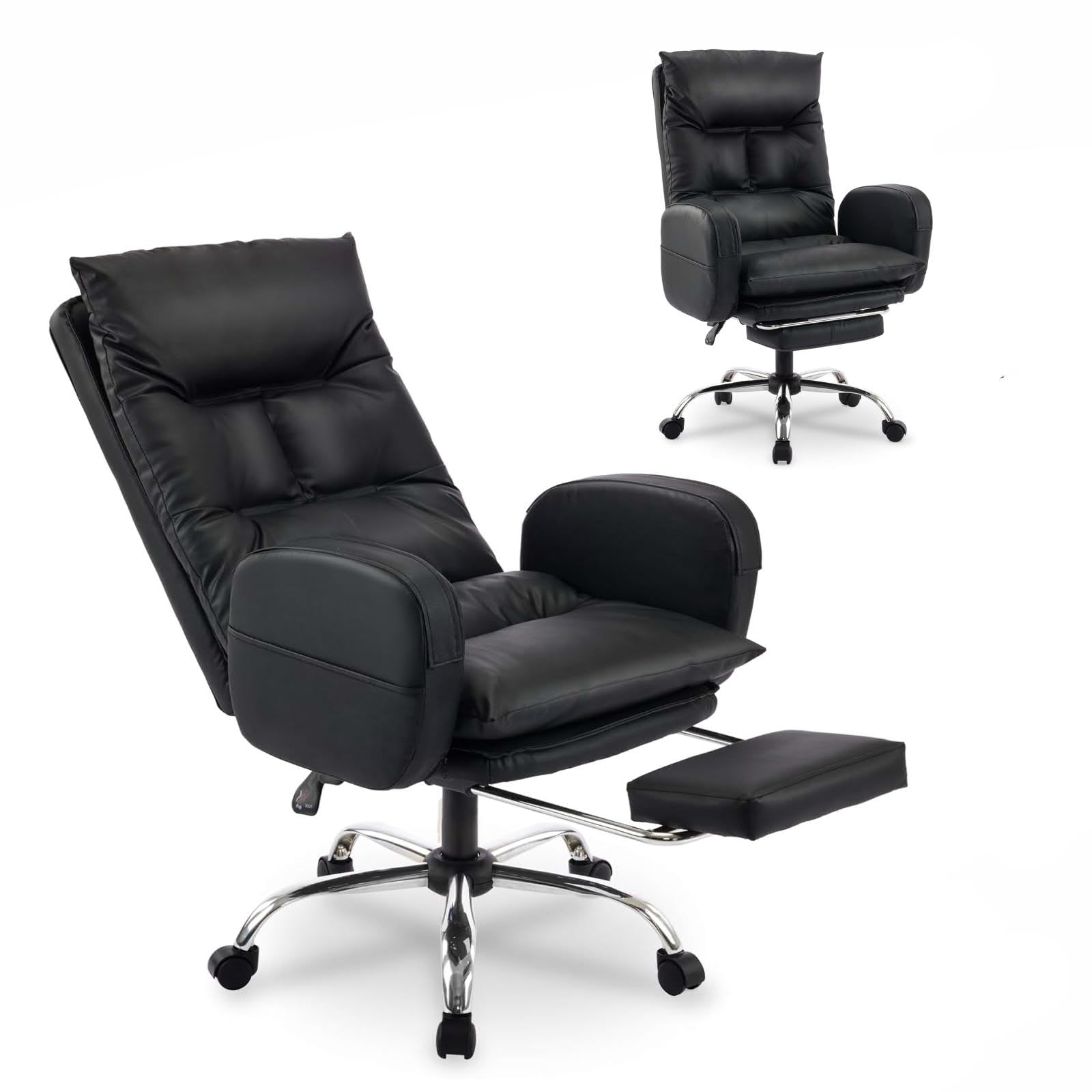 Amazon.com: Paddie Executive Office Chair with Footrest, Double Thick ...