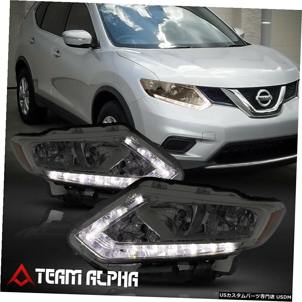 Amazon | フィット2014-2016日産ローグ＆LT; LED BAR DRL＆GT。スモーク/アンバーコーナープロ | ヘッドライト ...