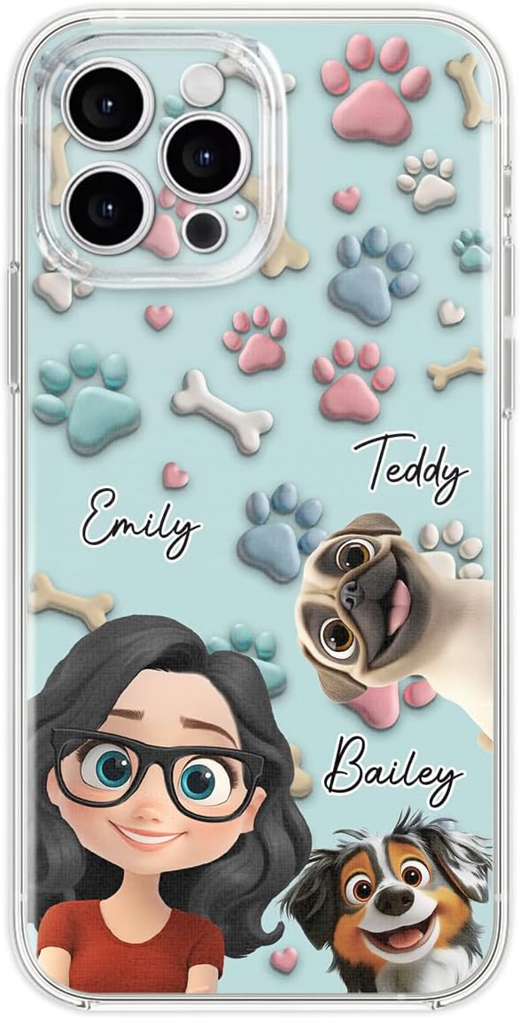 Amazon.com: Wrappiness Lovely Dog Mom Phone Case - Personalized 3D ...