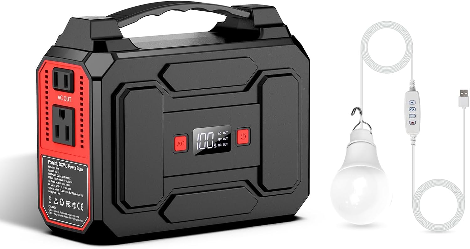 Amazon.com: Apowking Portable Power Station Bank 100W with USB Led ...