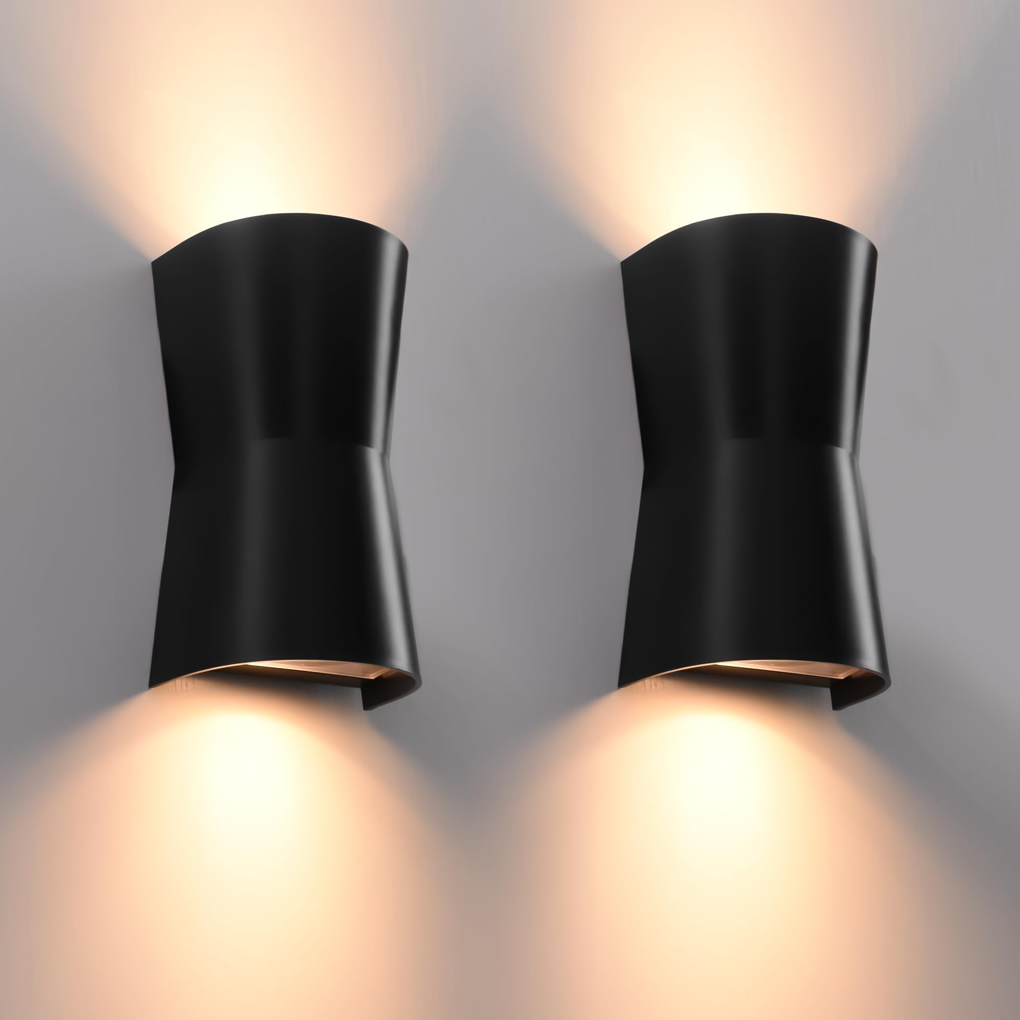 FUDESY 2 Pack Outside Wall Lights, IP65 Waterproof Down Outside Lights ...