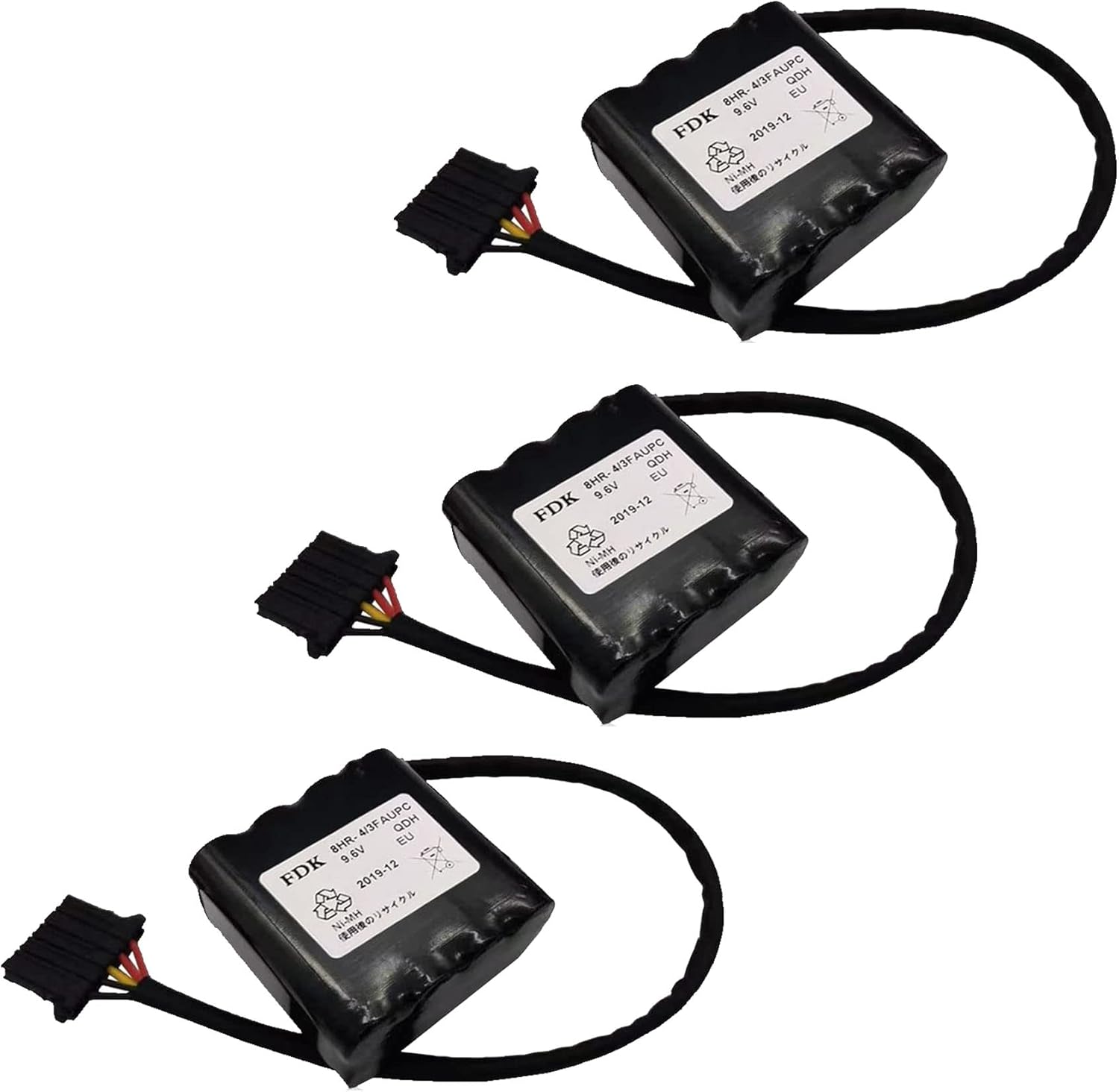 Amazon.com: EVA(3-Pack) FDK 8HR-4/3FAUPC 4500mAh 9.6V NiMH Rechargeable ...