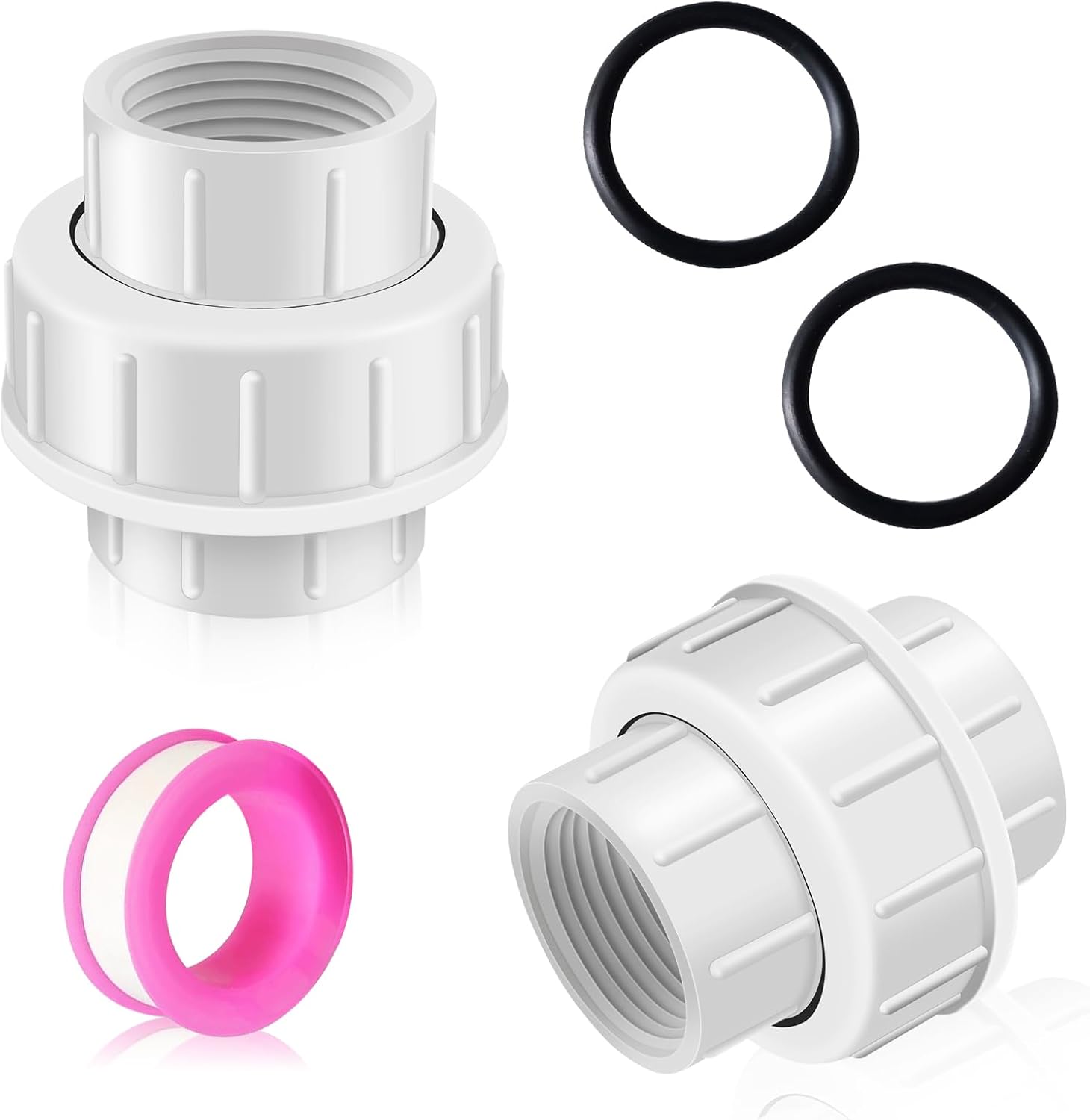 Amazon.com: FANOVO 2PCS 2 INCH FIP White Plastic, 2 INCH PVC Union ...