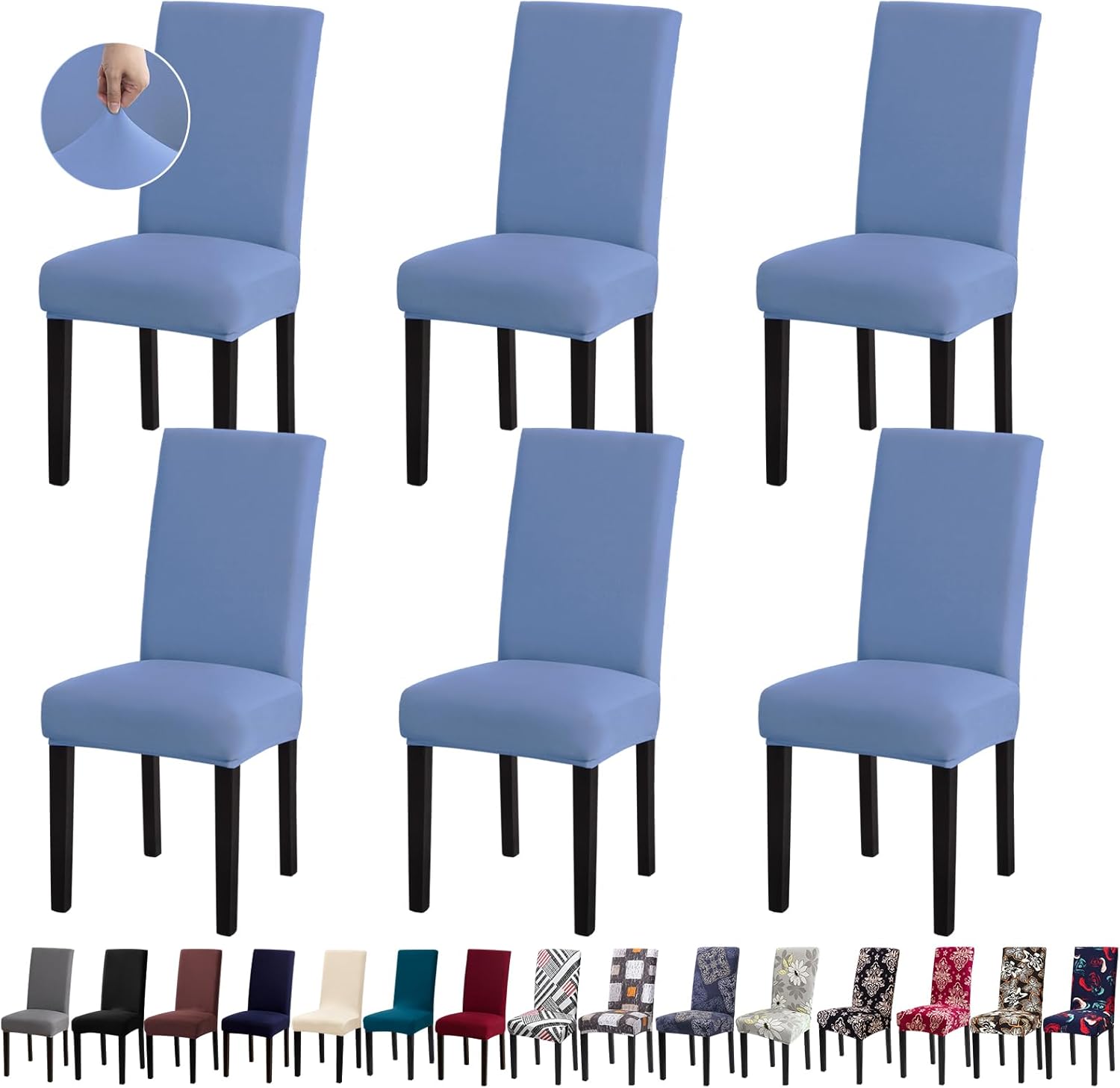 Amazon.com: Fafua Chair Covers, Stretch Kitchen Chair Covers/Dining ...