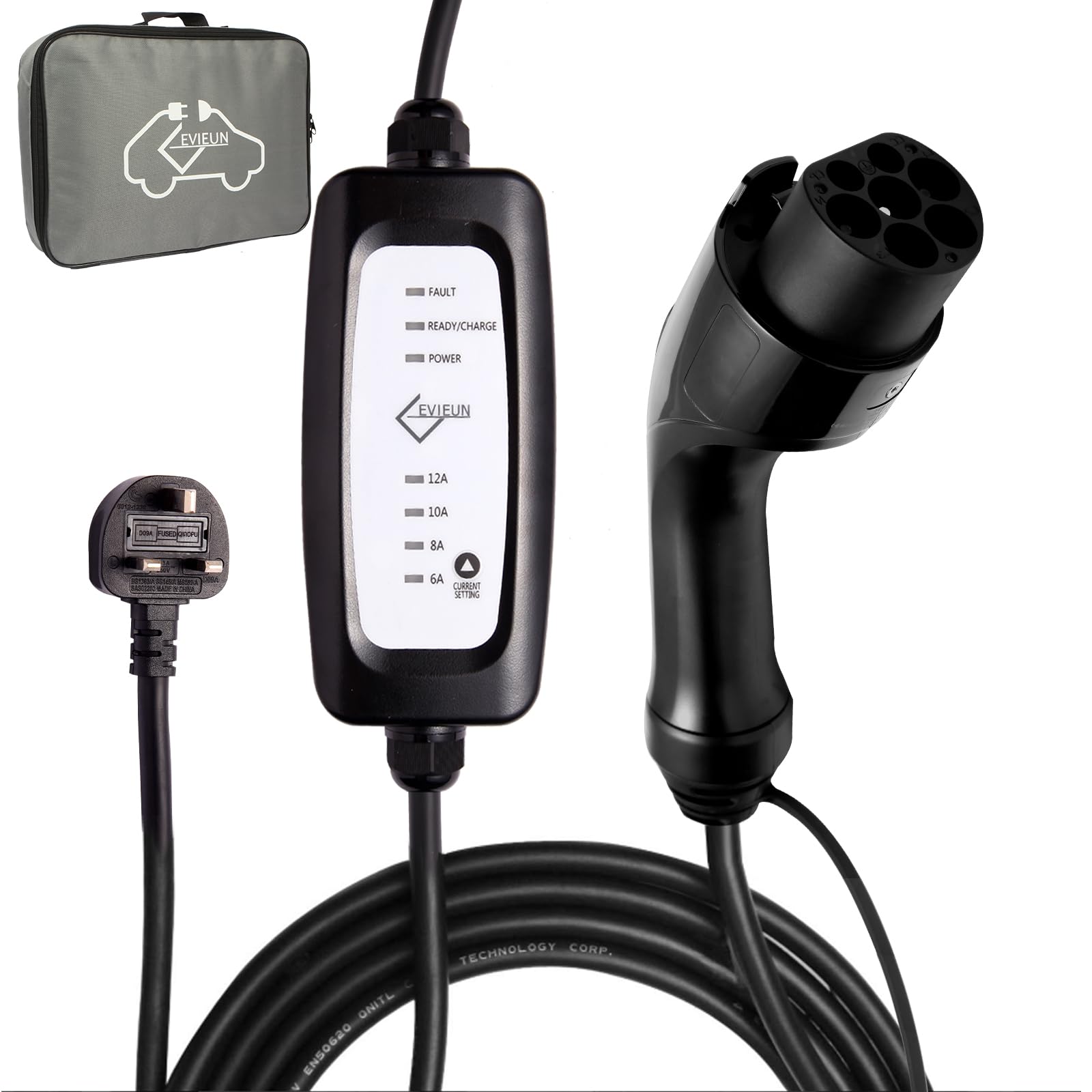 Evieun Portable 5 Meter Ev Charger With Uk 3 Pin | Desertcart INDIA