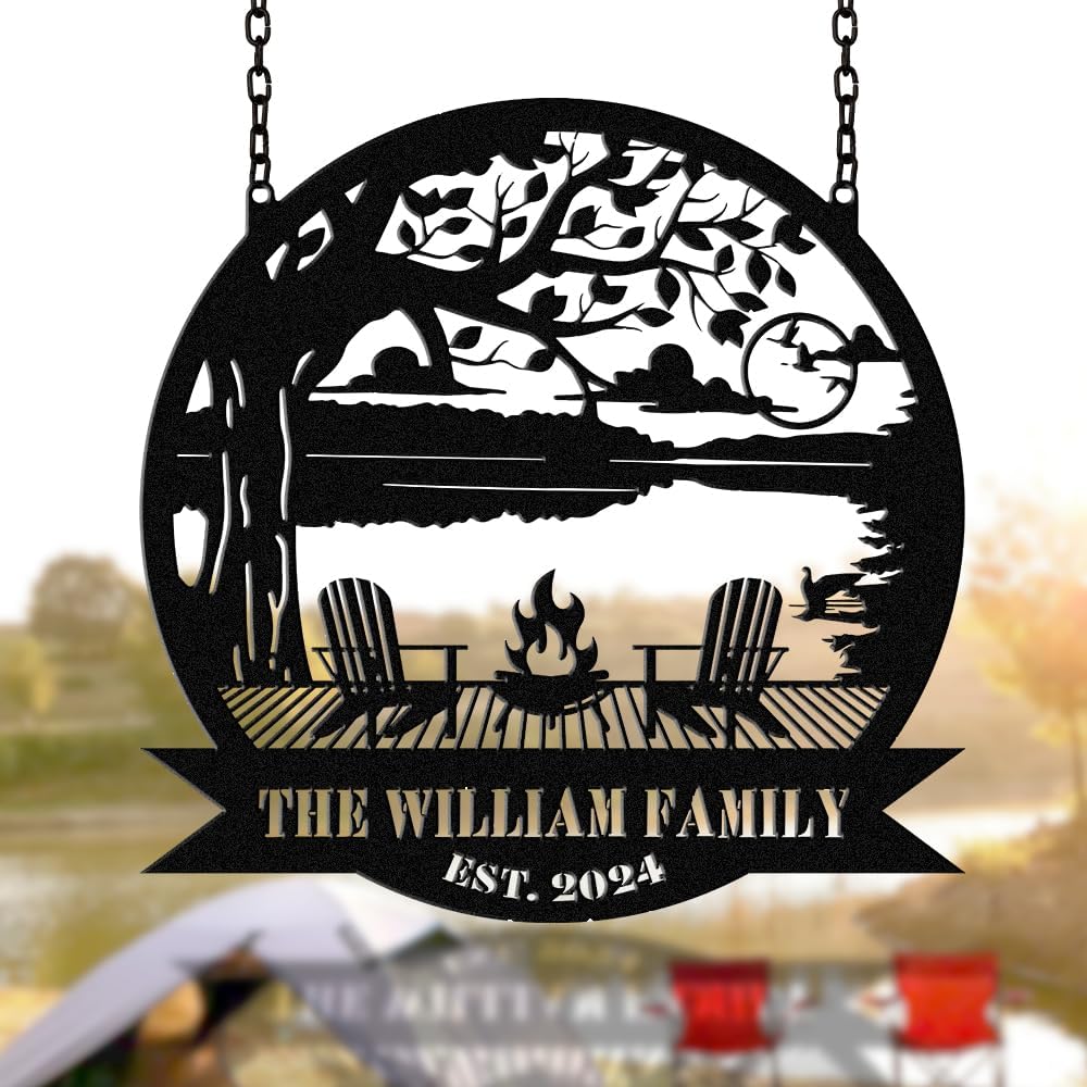 Amazon.com: Personalized Camping Metal Signs, Custom Name Sign, Happy ...