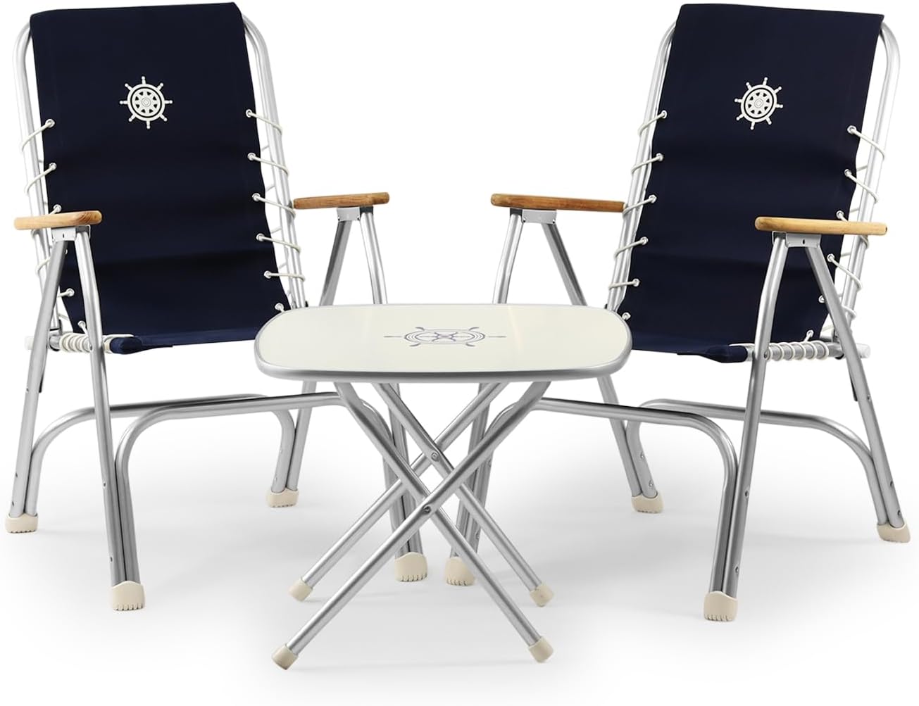 Amazon.com: FORMA MARINE Folding Aluminum High Back Navy Blue Boat ...