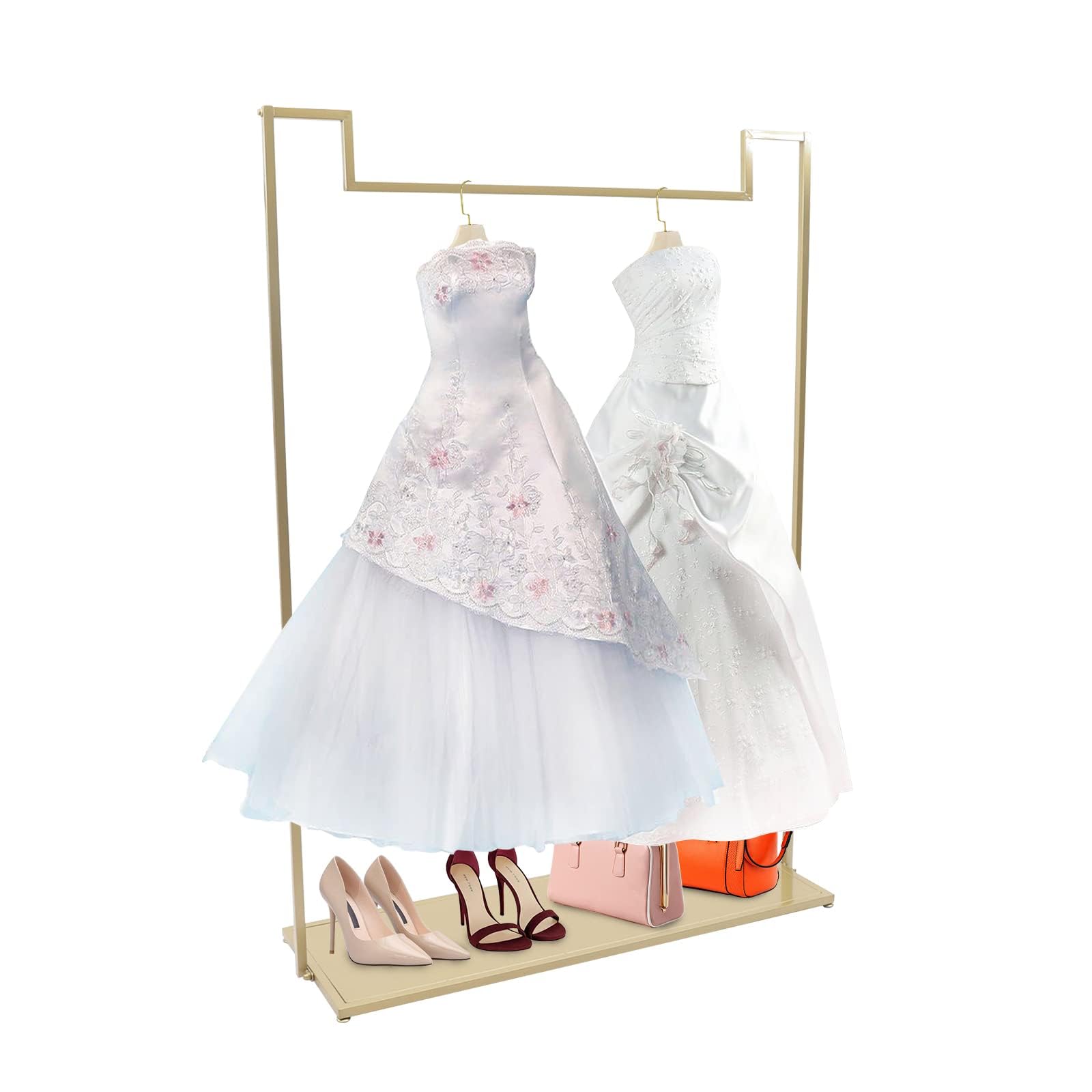 Amazon.com: kunghei 67" Boutiques Display Gold Clothing Racks, Retail ...