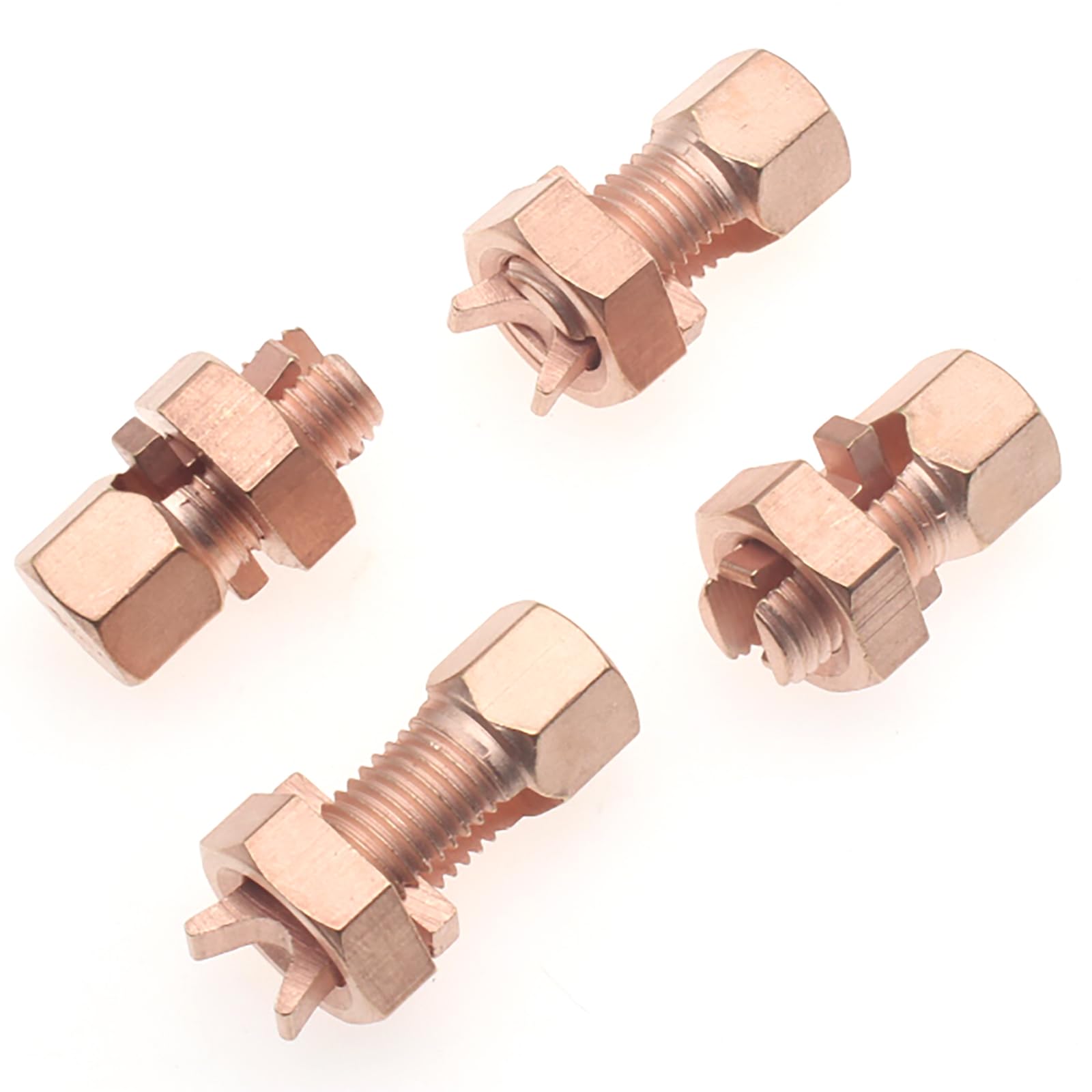 Snapklik.com : 4 Pack Grounding Split Bolt Connector Copper Grounding Clamps Bolt Connection ...