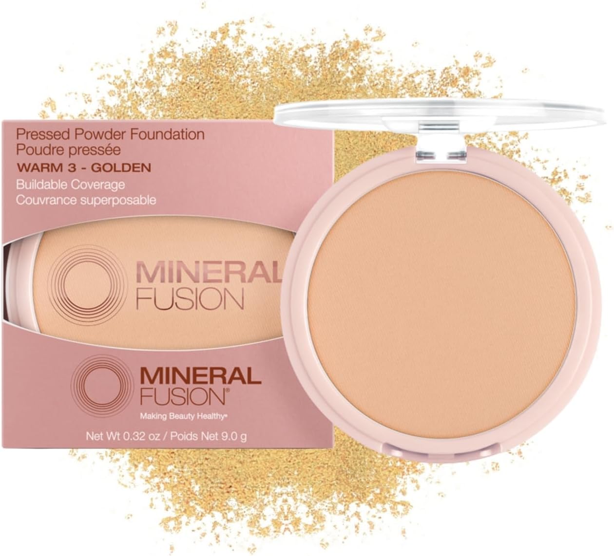 Amazon.com : Mineral Fusion Pressed Powder Foundation, Warm 2 - Med ...