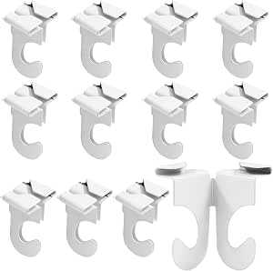 LifCratms 12Pcs Drop Ceiling Hooks, White Zinc Alloy T-Bar Track Clips ...