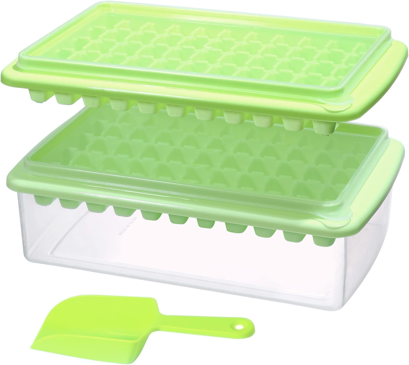 Amazon.com: Ice Cube Tray with Lid and Bin for Freezer, Easy Release 32 ...
