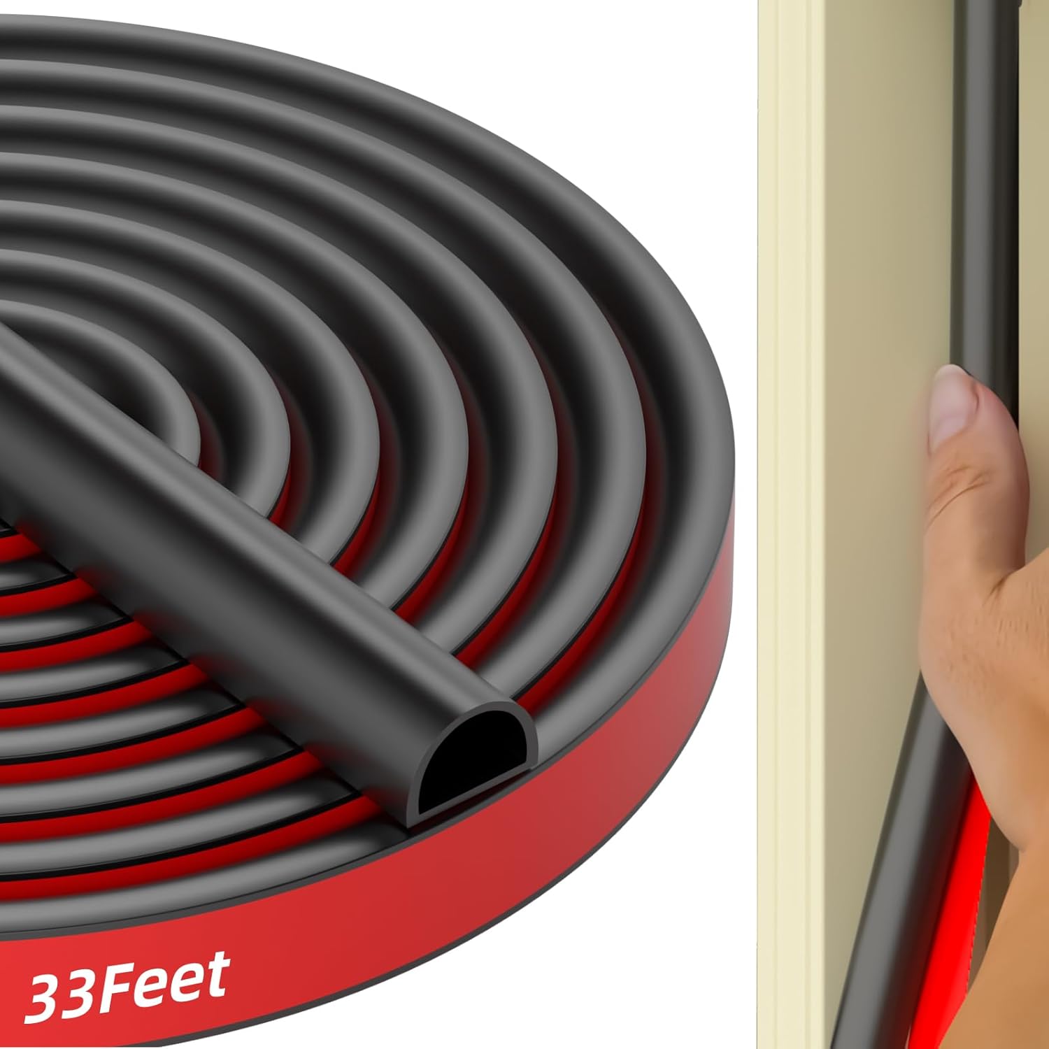 【New Upgrade】 Silicone Weather Stripping Door Seal Strip,Self-Adhesive ...