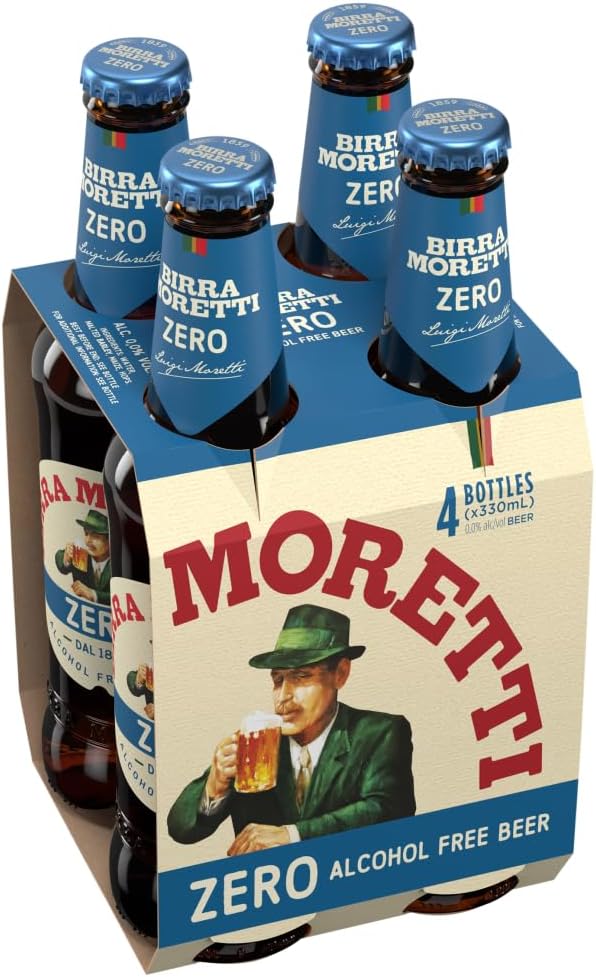 Birra Moretti Zero Alcohol-Free Bottle Beer, 4 x 330ml : Amazon.co.uk ...