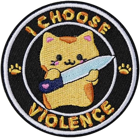 Amazon.com: 3 in Funny Tactical Cat Patch,I Choose Violence Embroidered Hook and Loop Patches ...