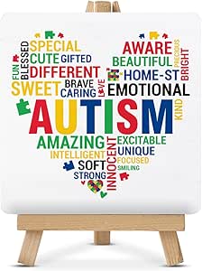 Amazon.com: VIYZZX Autism Awareness Desk Decor Autism Wood Sign with ...