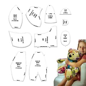 Sewing Memoryy Bear Patterns - 10pcs Acrylic Sewing Templates, DIYs ...
