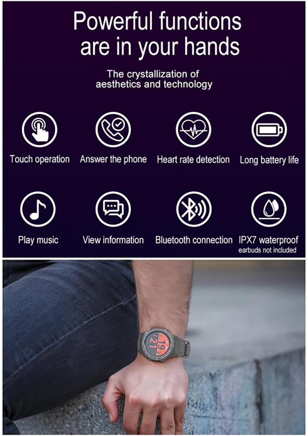 Aipower Wearbuds W26 – Reloj inteligente con auriculares inalámbricos reloj inteligente para ...