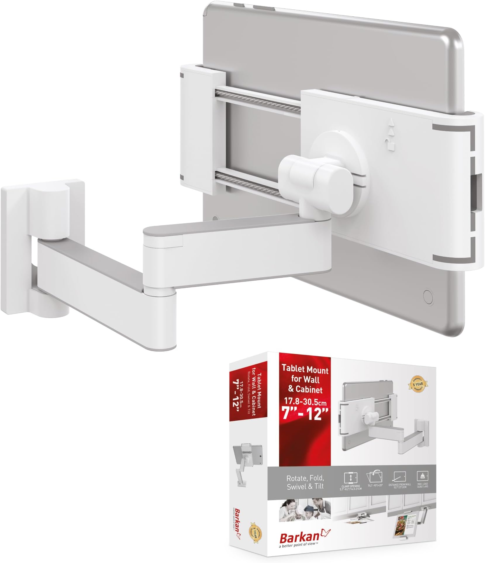 Barkan Tablet Mount Holder for 7 - 12 inch Devices, Full Motion ...