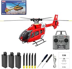 Amazon.com: H145 C190 1/30 Scale Remote Control Helicopter for Adults Beginners, 6CH 2.4G H145 6 ...