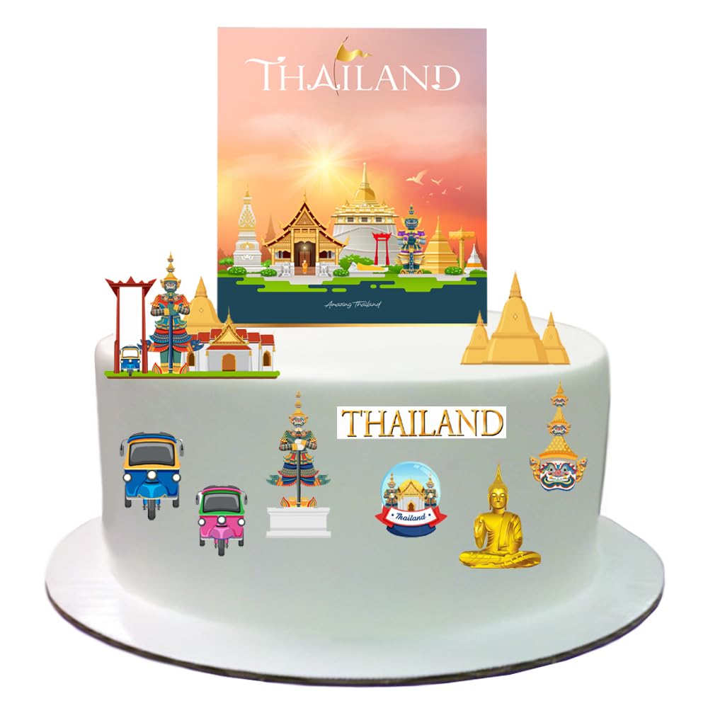 Thailand Asia Themed Edible Wafer Paper Cake Topper Scene : Amazon.co ...
