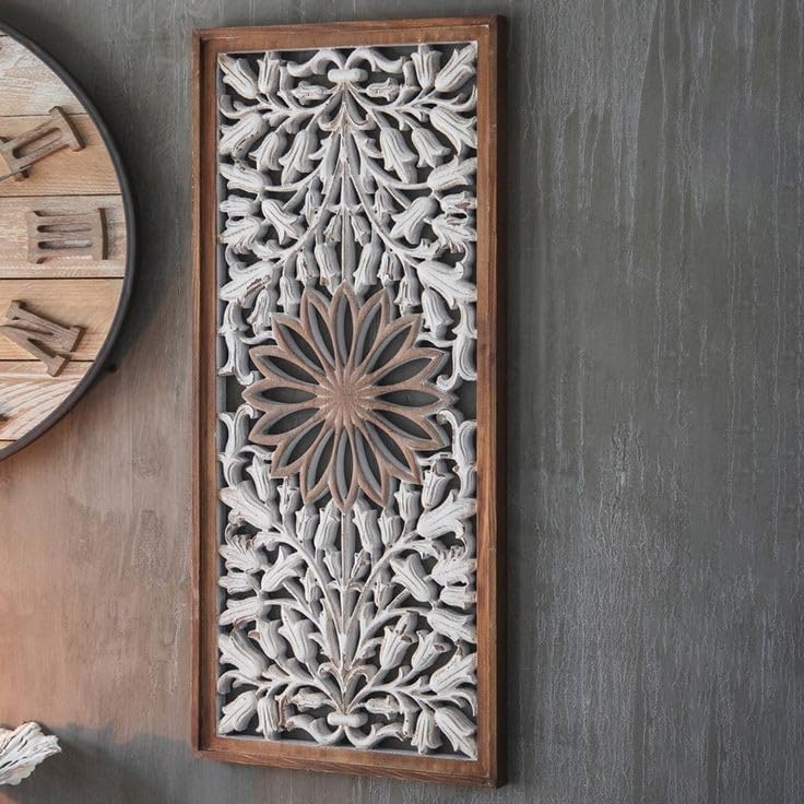TOUCH WOOD HANDICRAFT Wall Hanging Wooden Long Panel For Home Decor ...