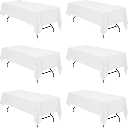 Amazon.com: Fixwal Rectangle Tablecloth, White, 6pcs, 60x126, Table ...