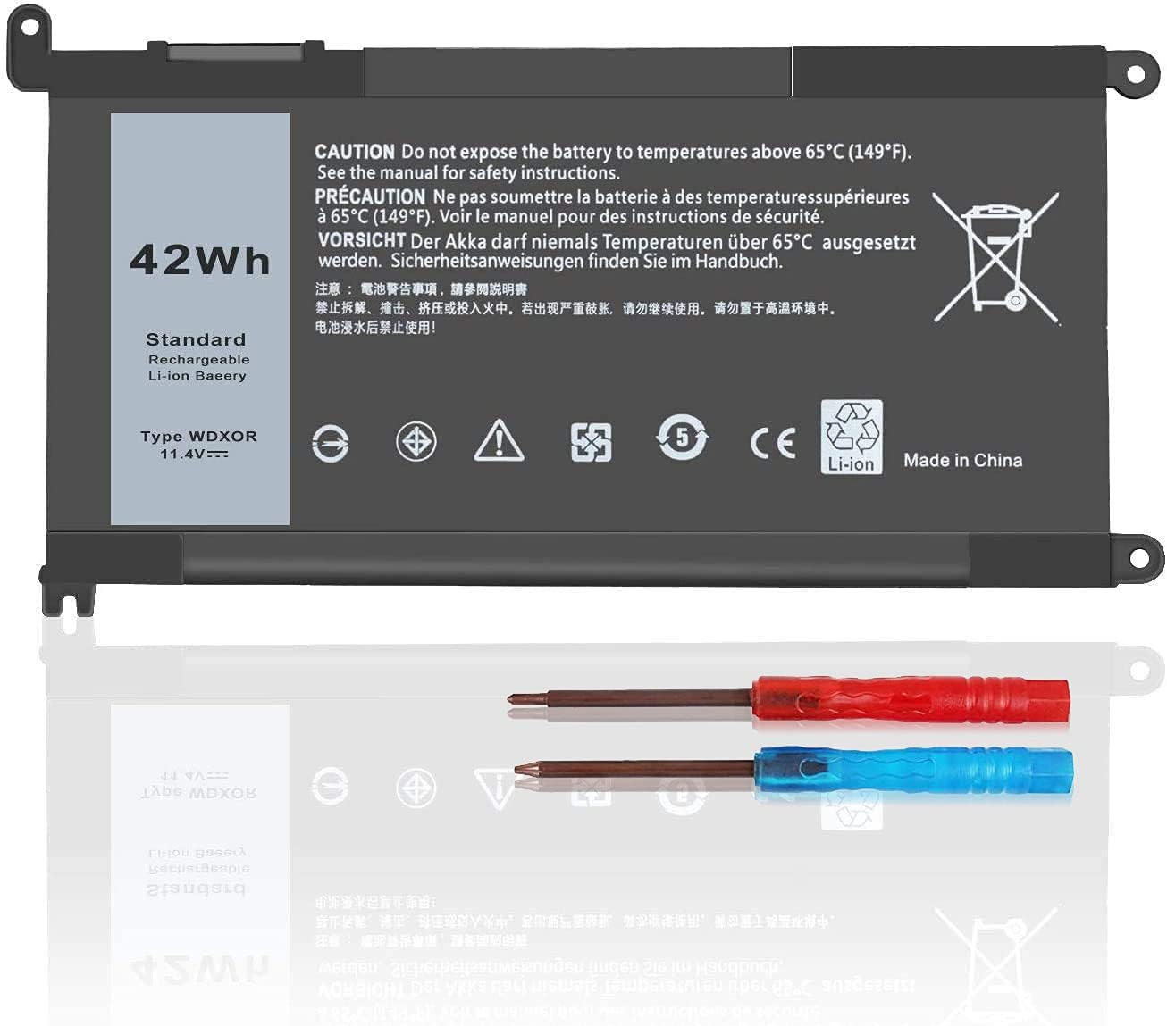 42Wh WDX0R WDXOR Battery for Dell Latitude 3480 3580 3189 3379 Inspiron ...