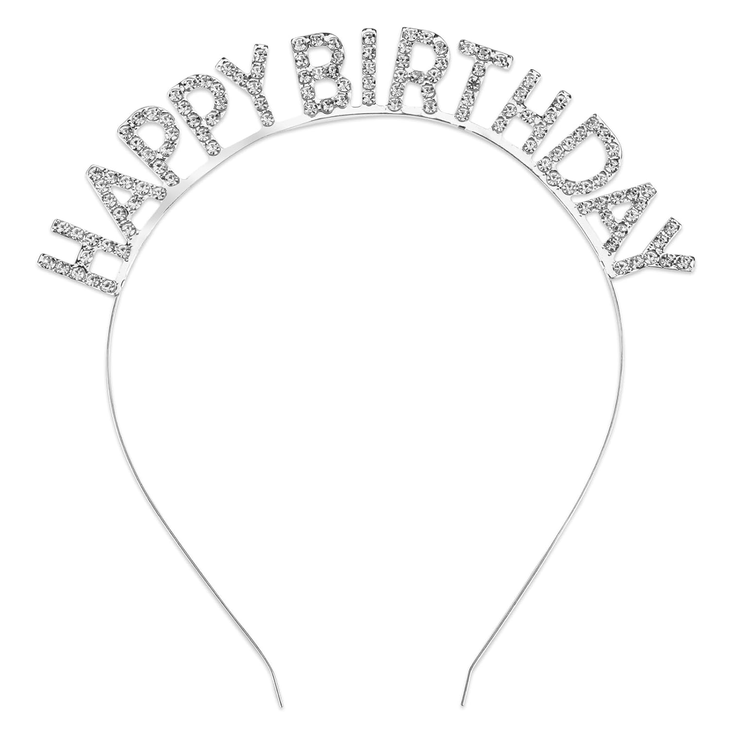 Amazon.com : Gold Rhinestone Birthday Headband, Tiara Hat with Crowns ...