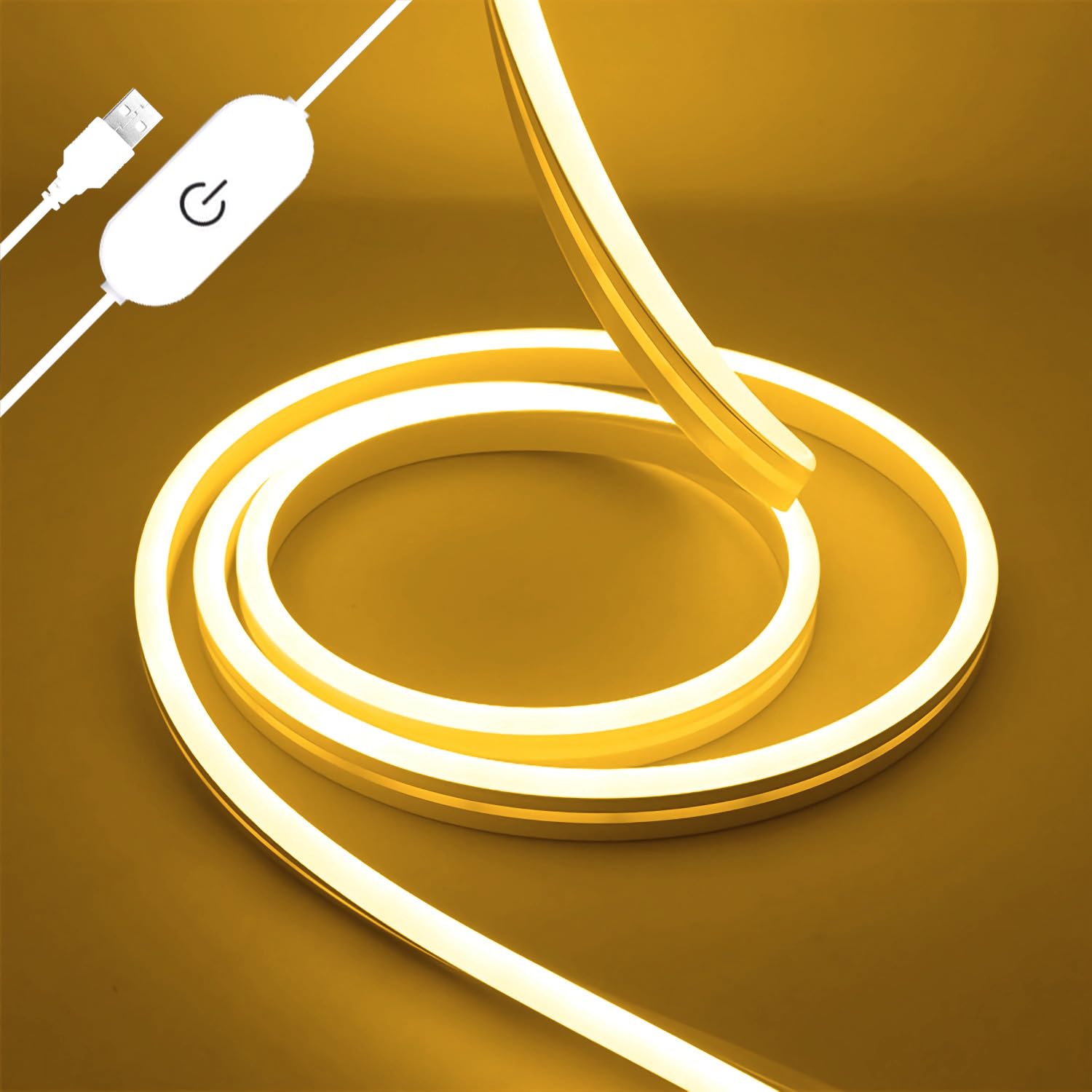 iNextStation Neon LED Strip Light Warm White 3000K, 2M Dimmable Neon ...