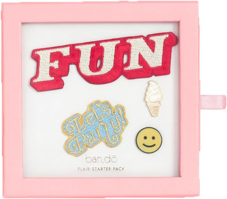 Ban.do Fun Girls Flair Starter Pack Patches and Pins 4 Piece : Amazon ...