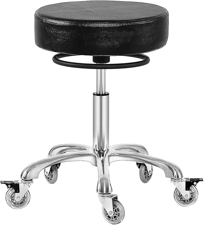 Amazon.com: McDooFly Round Rolling Stools with Wheels Adjustable Swivel ...