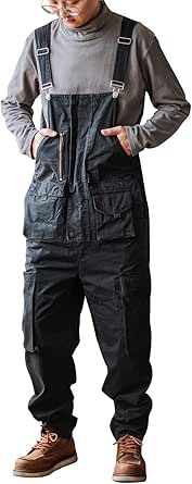 Amazon.com: MADEPANTS Overol con pechera con bolsillos de gran tamaño ...