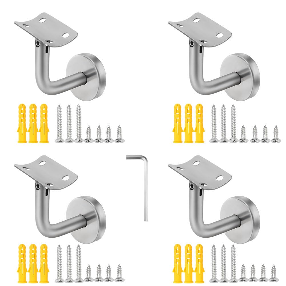Amazon.com: 4pcs Adjustable Stainless Handrail Brackets,Stairway ...