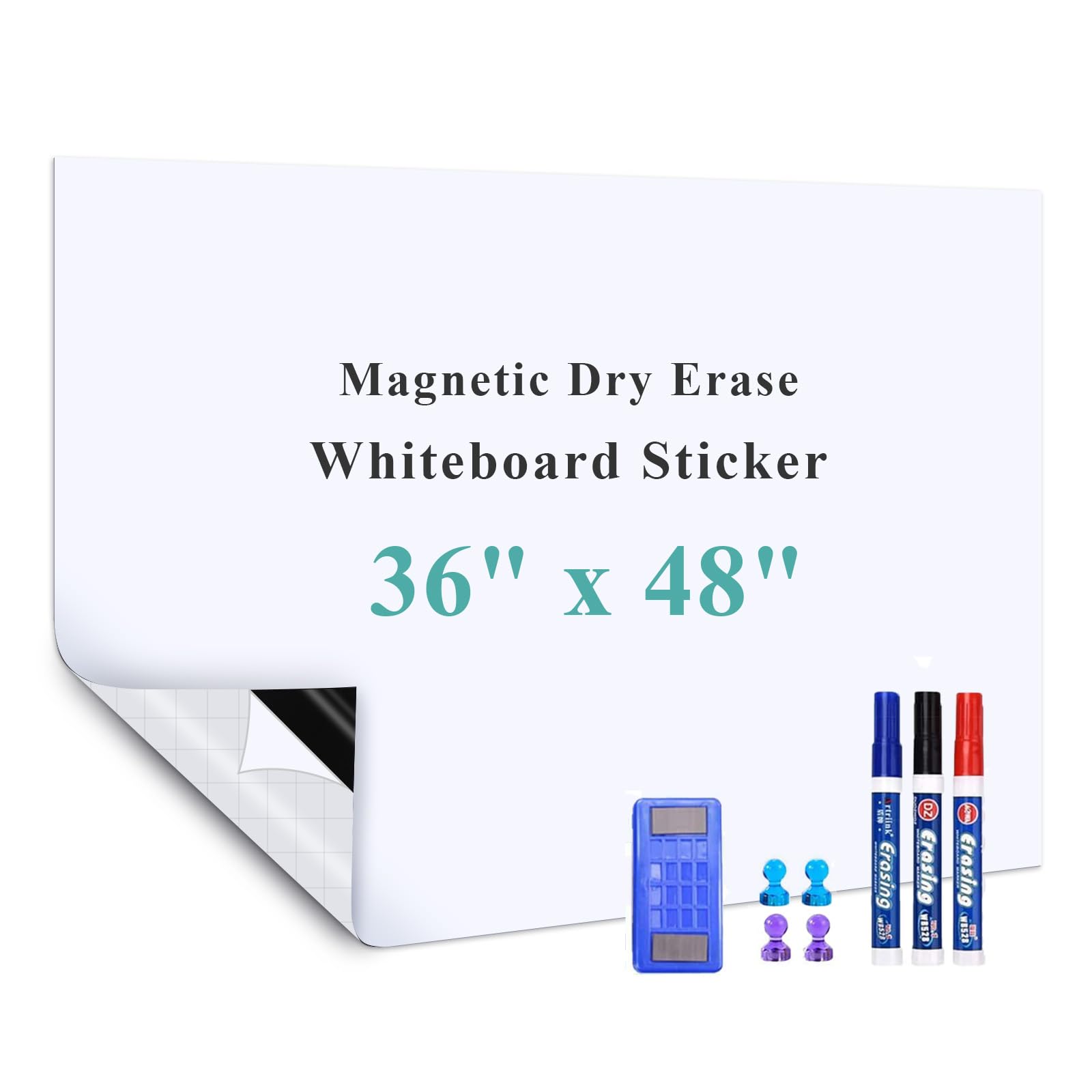 Amazon.com : Warasee Magnetic Dry Erase Whiteboard Paper, 36" x 48 ...