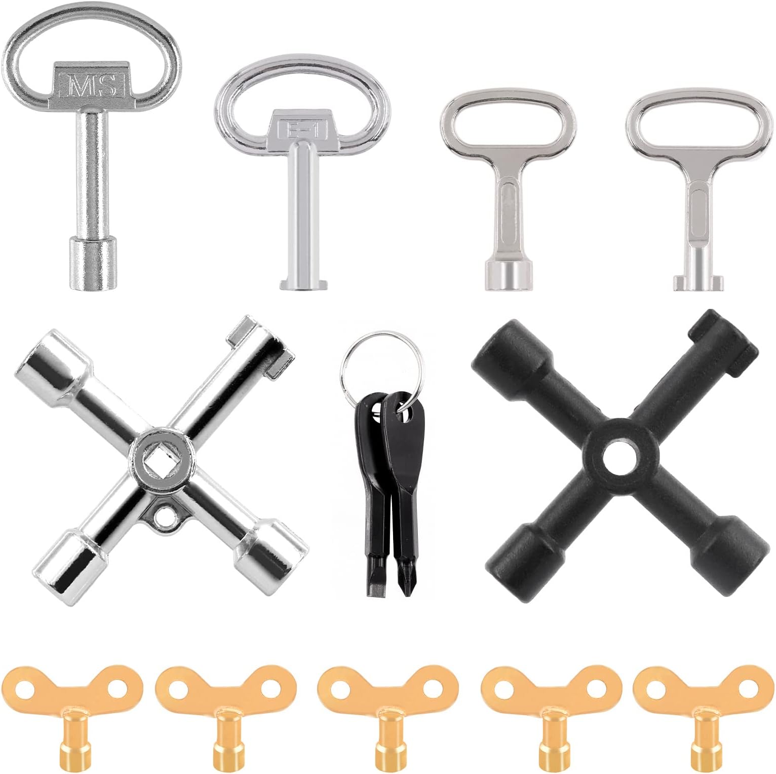uxcell Electrical Cabinet Key 8mm Zinc Alloy Square Water Meter Box ...