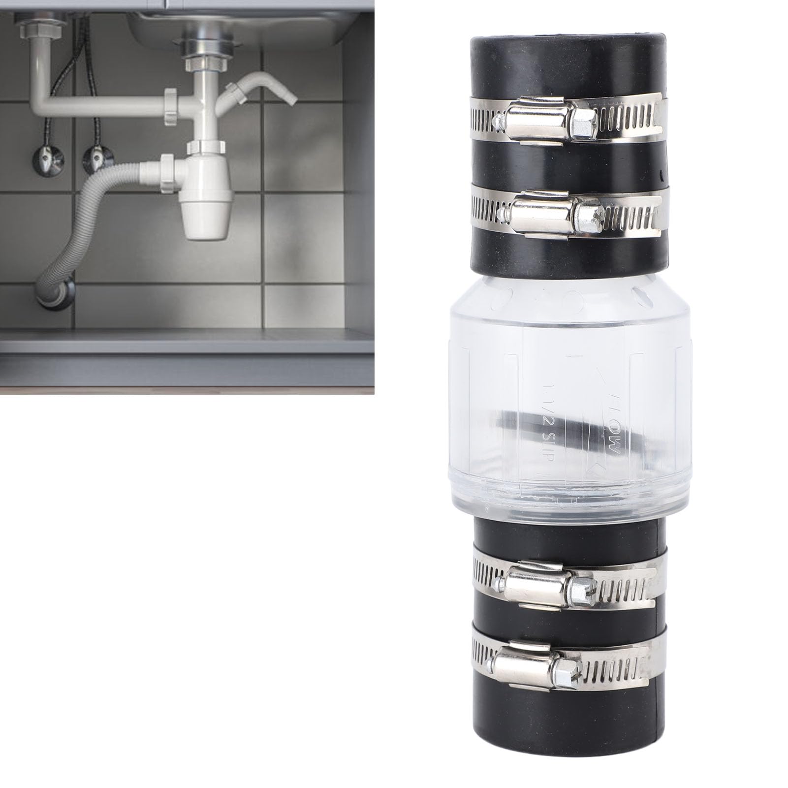 Check Valve QWORK Silent Model CV-150 – 1-1/2 Inch Spring-Loaded Valve ...