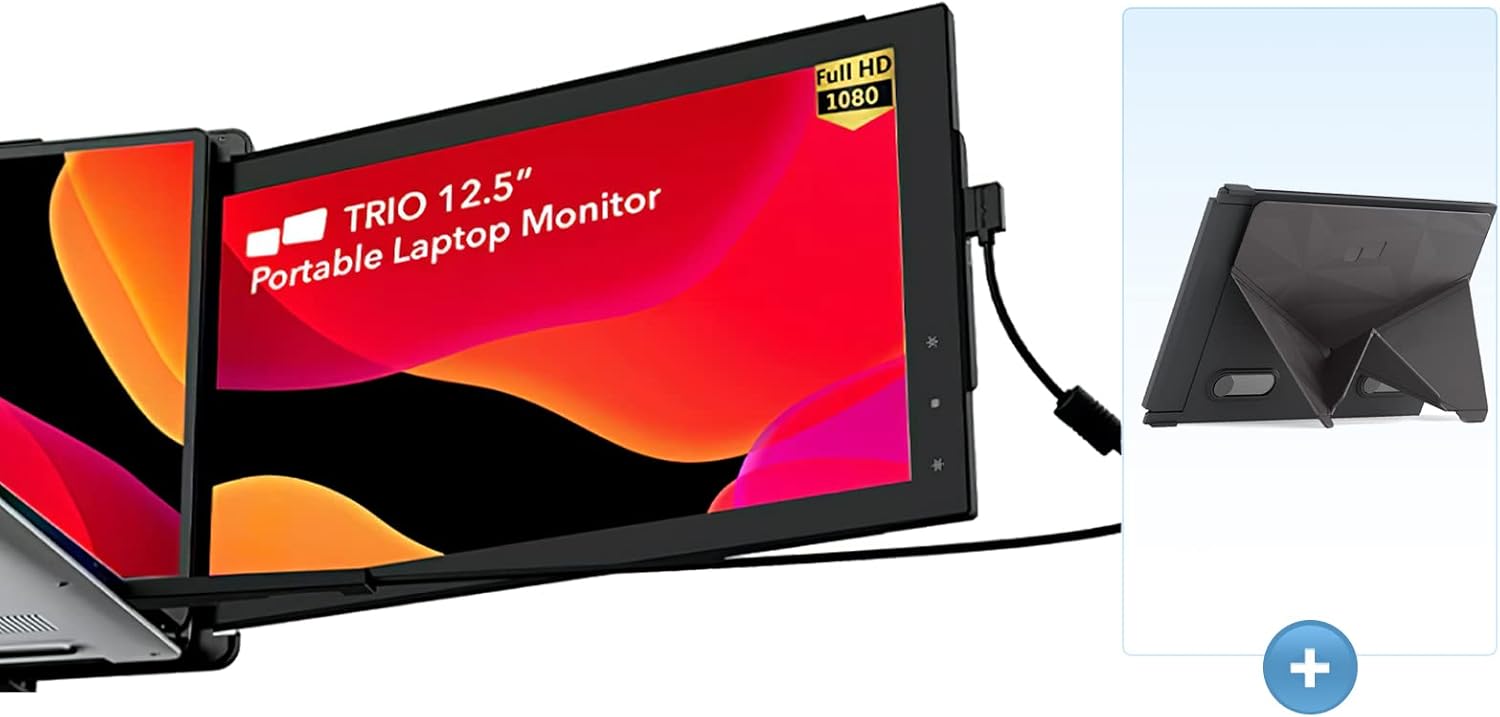 Amazon.com: Trio Monitor portátil con soporte de origami, píxeles ...