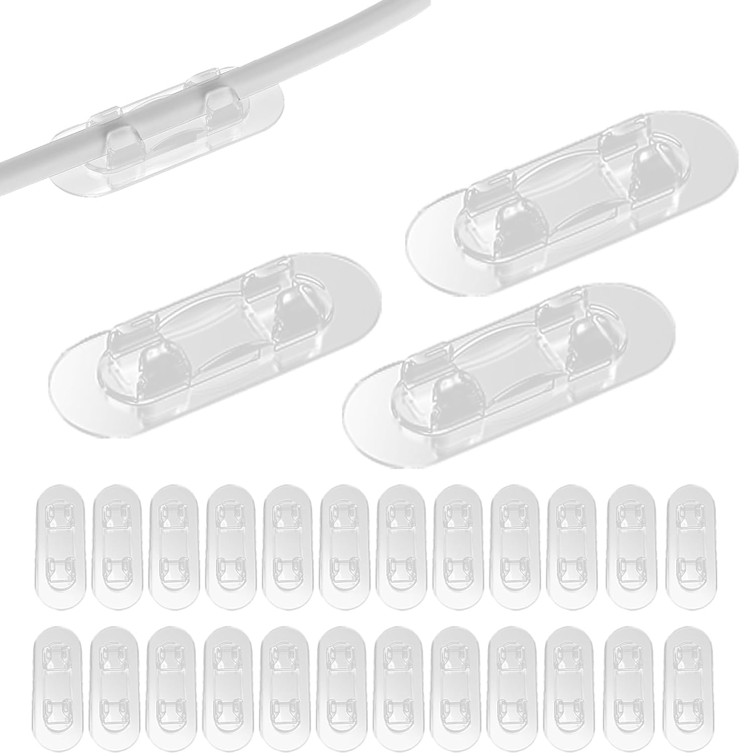 50 PCS No Punching Self Adhesive Cable Management Clips, Cable ...