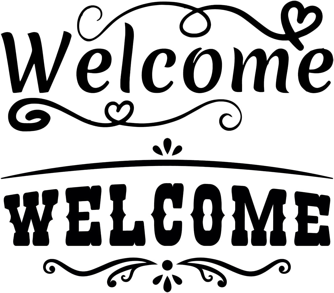 Amazon.com: MEFOSS 2 PC Welcome Wall Decal and Door Sticker - Front ...
