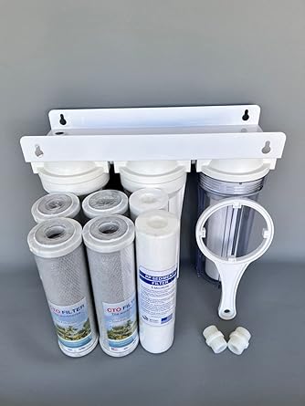 Whole House 3-Stage Water Filtration System, 3/4'' Port with Extra 1 ...