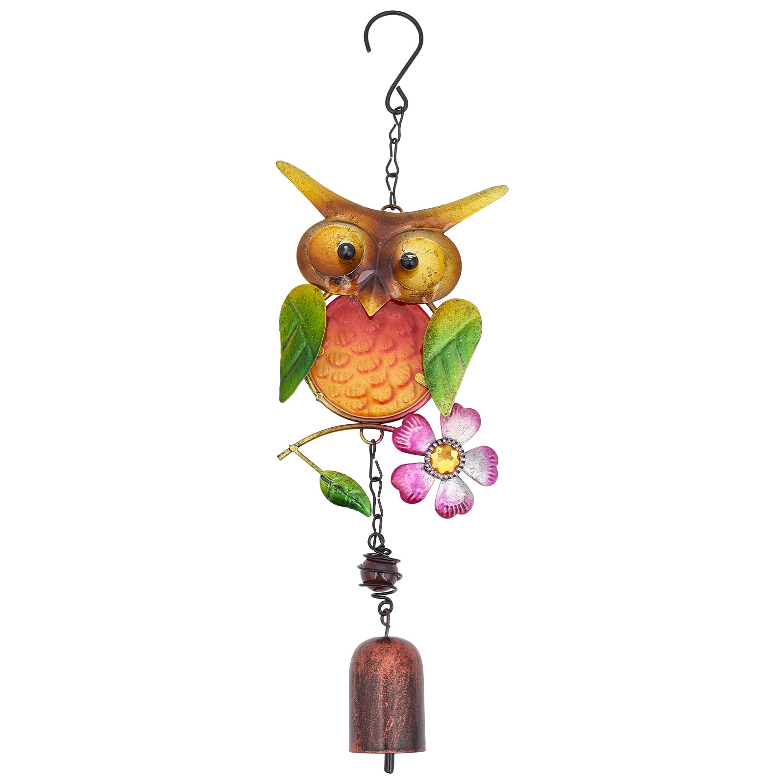 Amazon.com : GORGECRAFT 13” Owl Wind Chimes for Outside Rustic Copper ...